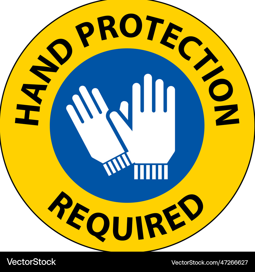 Hand protection required sign on white background Vector Image
