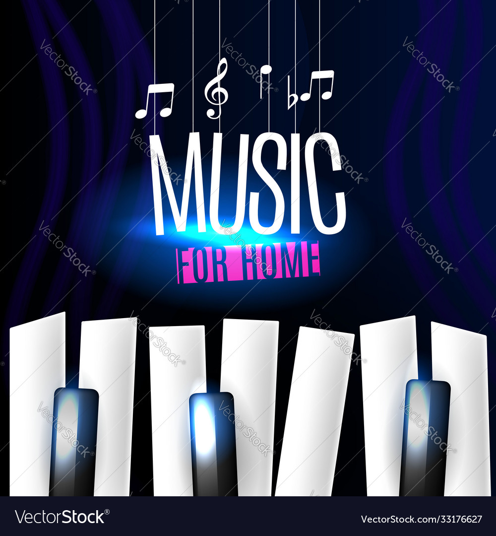 Music banner with piano keys Royalty Free Vector Image