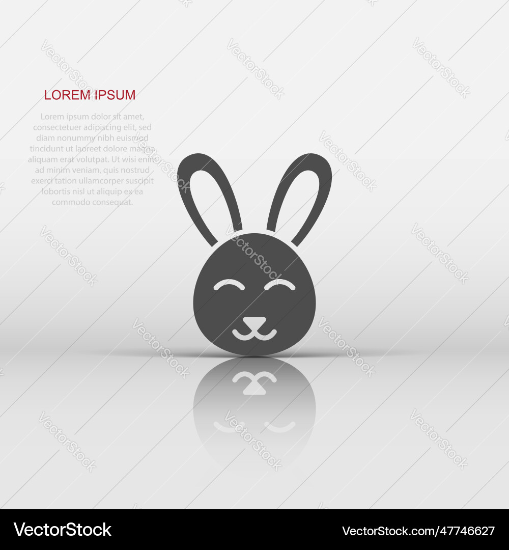 Rabbit icon in flat style bunny on white isolated Vector Image