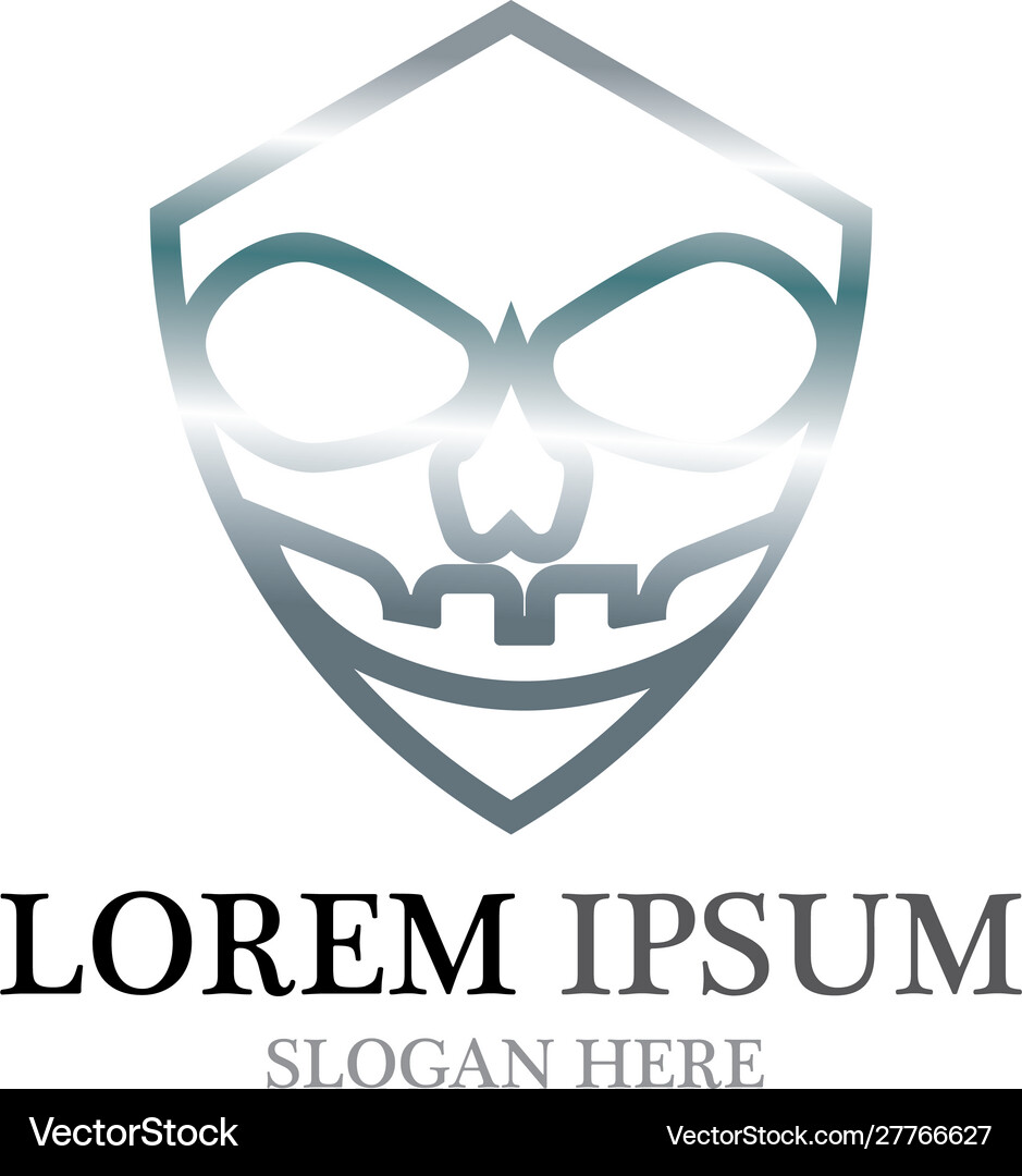 Skull mask logo and symbol Royalty Free Vector Image