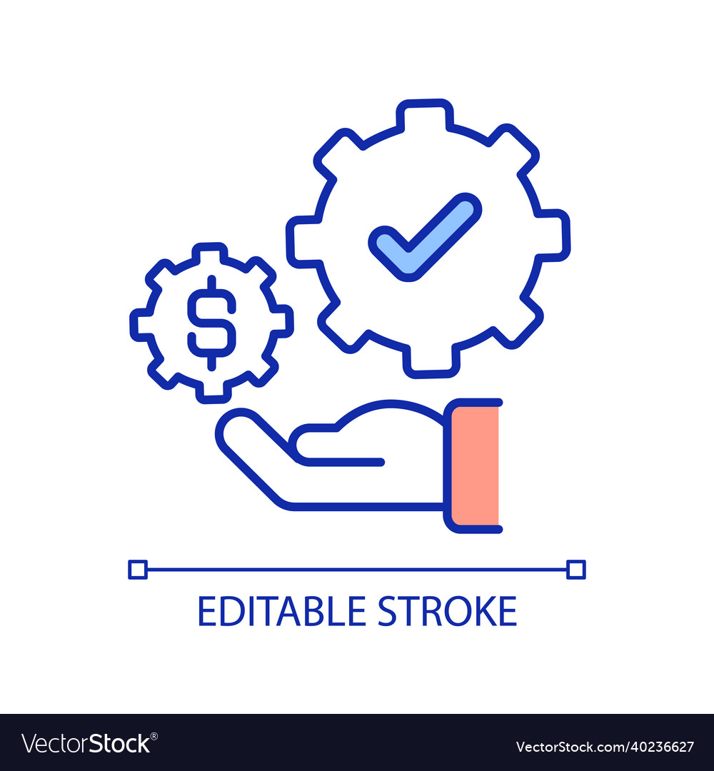 System costs control rgb color icon Royalty Free Vector