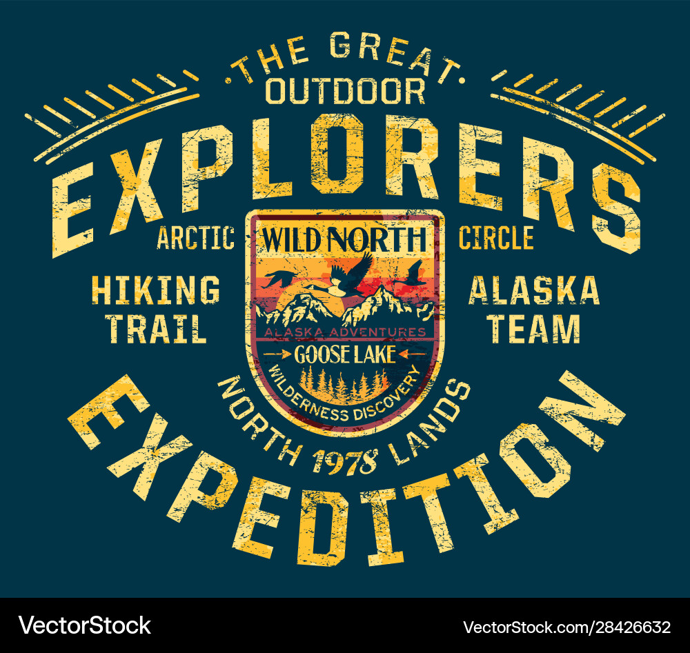 Alaska wild north wilderness discovery expedition Vector Image