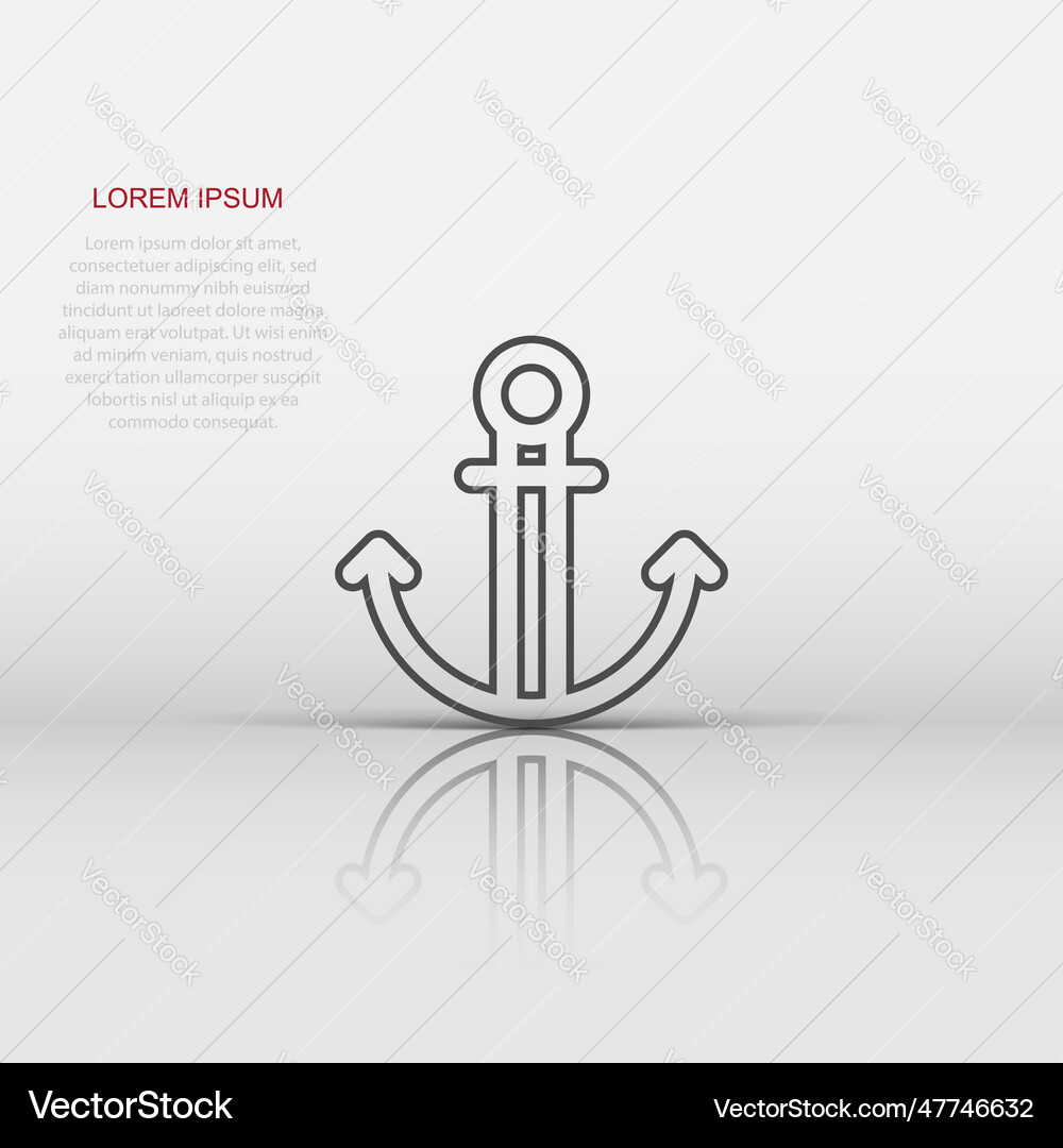Boat anchor icon in flat style vessel hook Vector Image