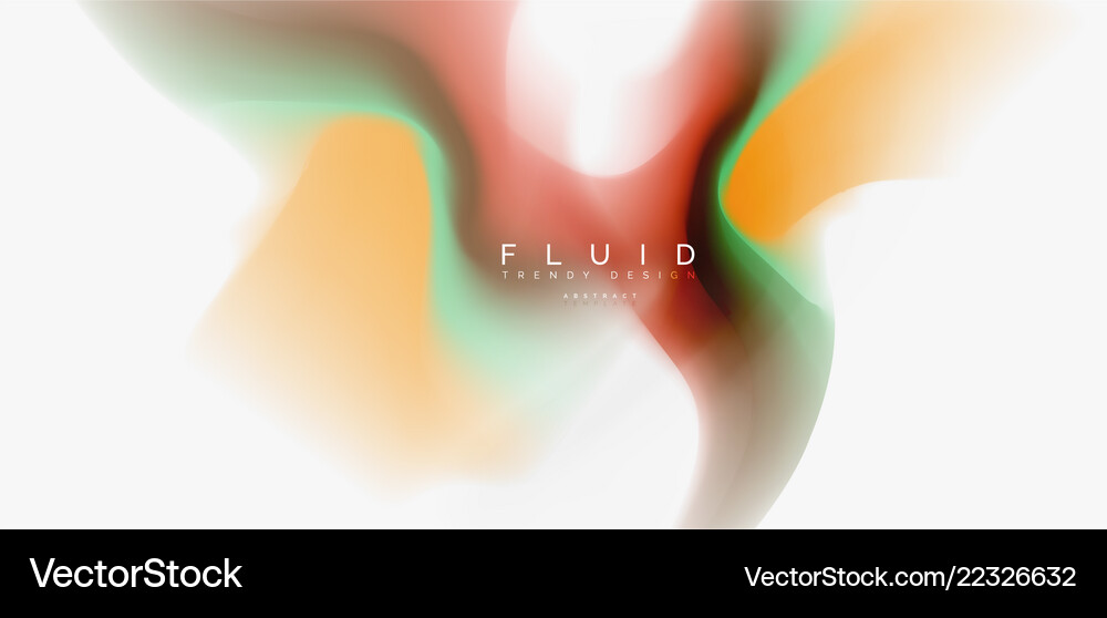 Color flowing wave trendy liquid design template Vector Image