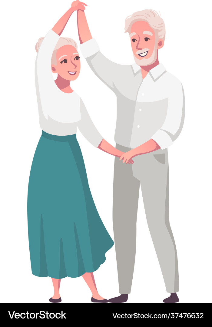 Dancing elderly people Royalty Free Vector Image