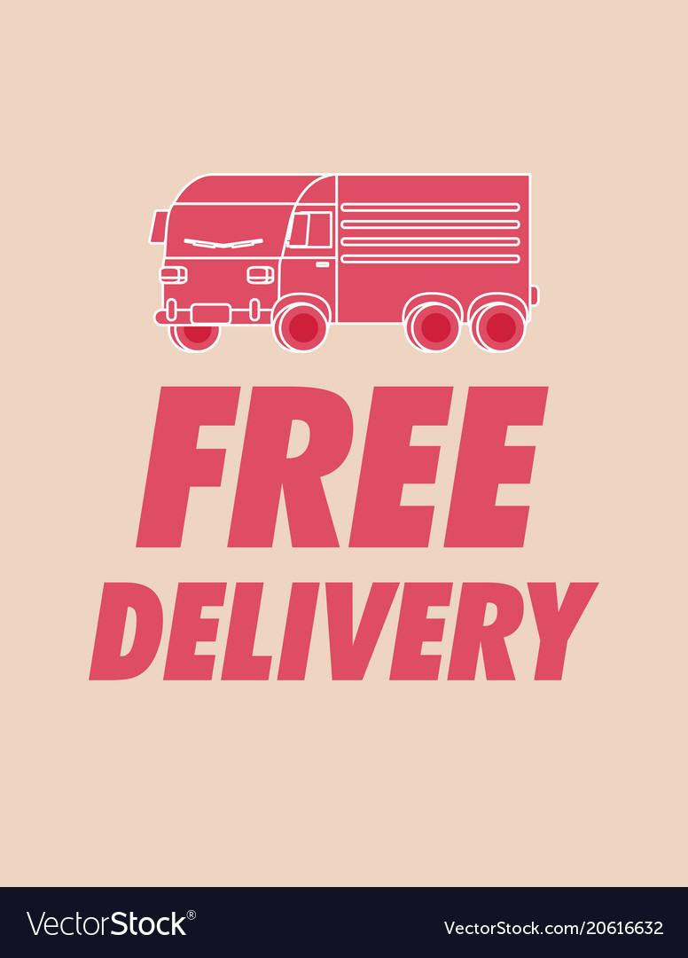 Free delivery design Royalty Free Vector Image
