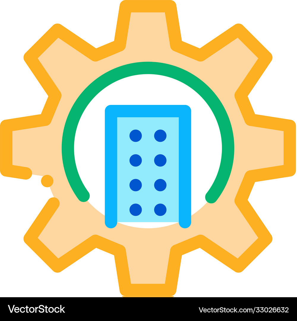 Smart house mechanical gear icon outline Vector Image