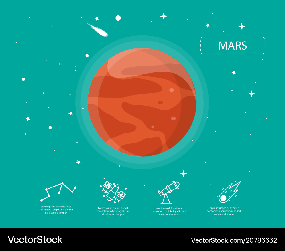 The mars infographic in universe concept Vector Image