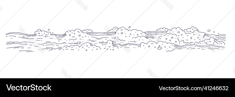 Waves sea ocean bursts splash with foam Royalty Free Vector