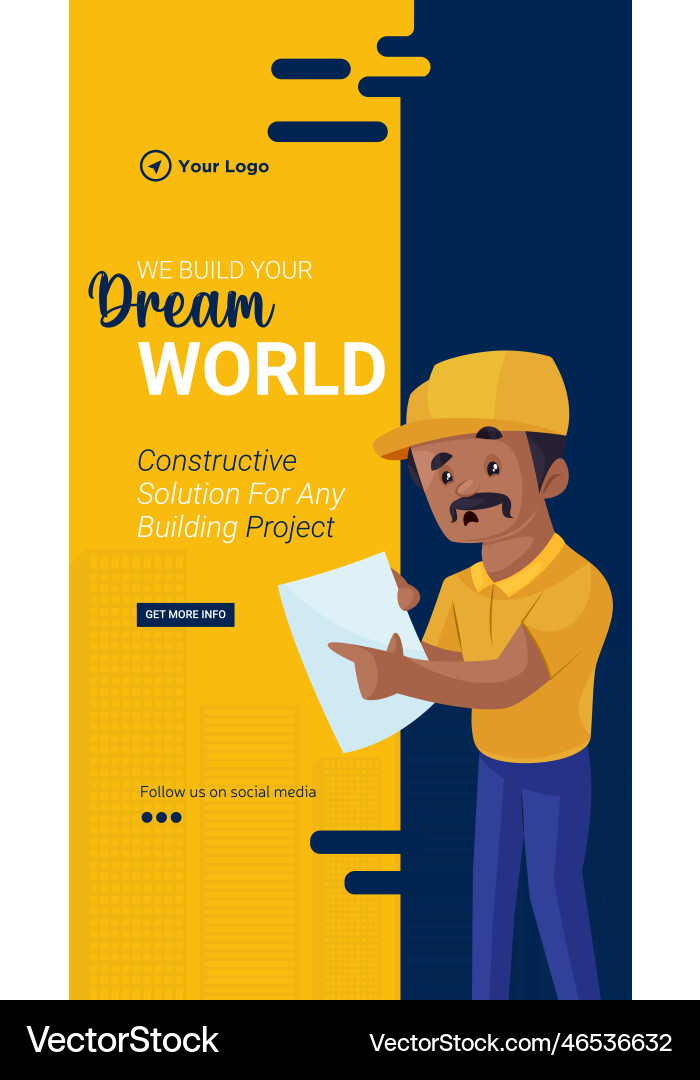 We build your dream world portrait template Vector Image