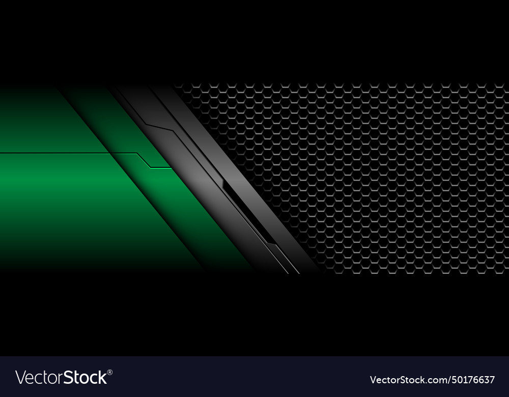 Abstract Green Grey Metallic Black Line Circuit Vector Image 