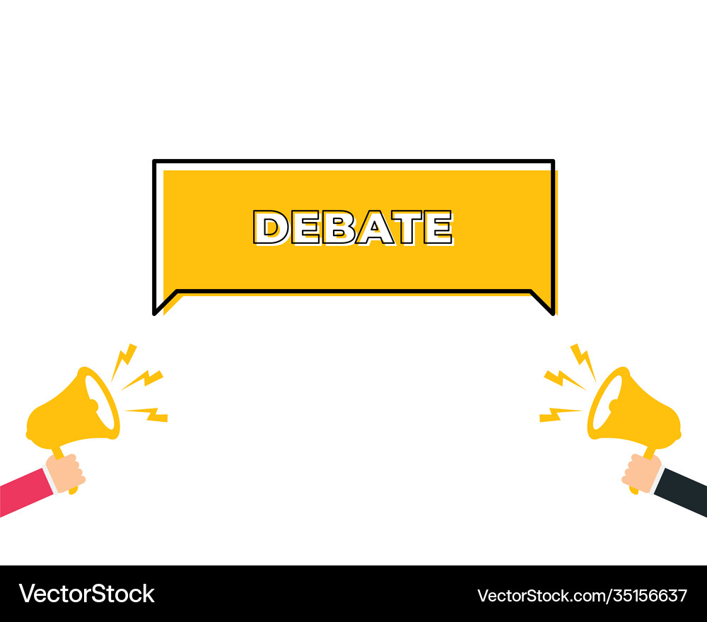 Banner with megaphones debate or propaganda Vector Image