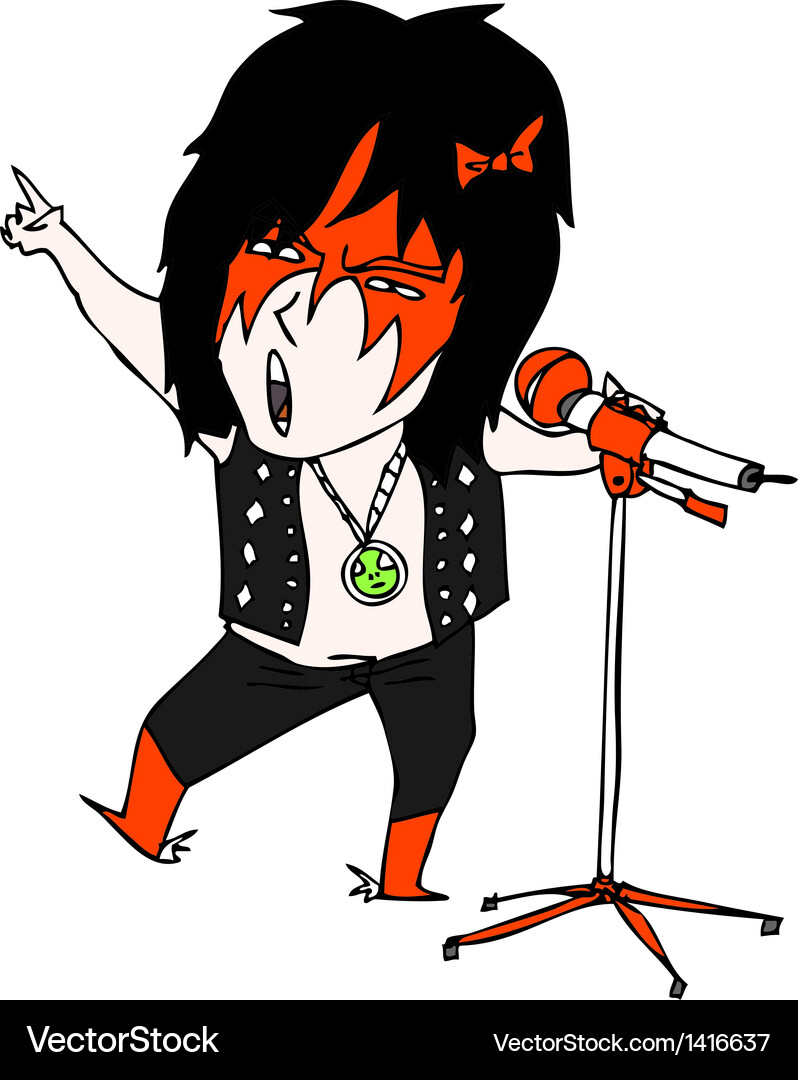 Close-up of boy singing Royalty Free Vector Image