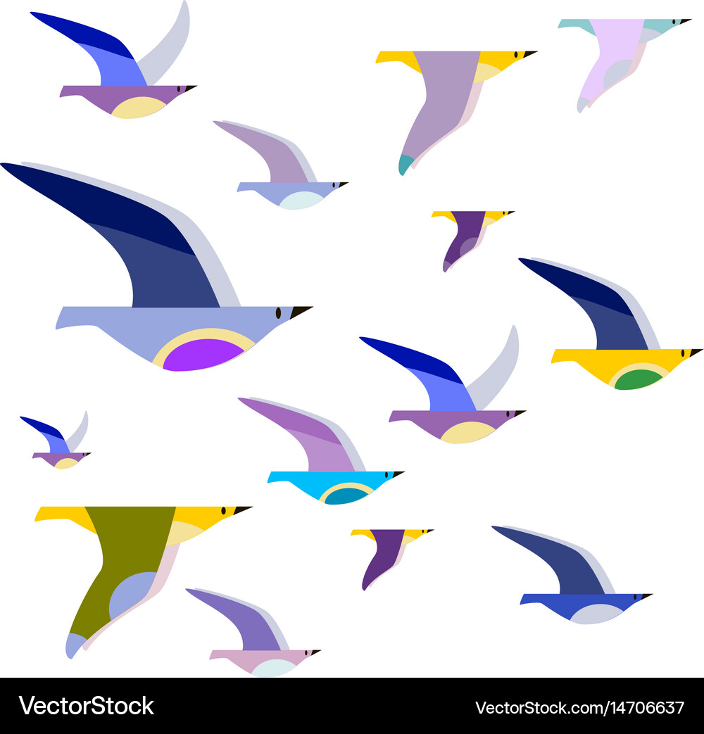 Colorful birds on wires Royalty Free Vector Image
