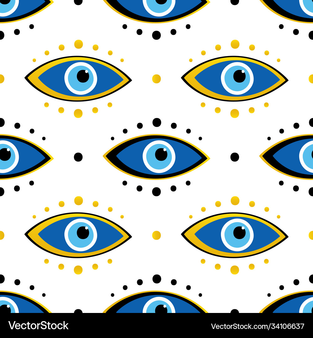 Conceptual blue evil eyes symbols pattern Vector Image