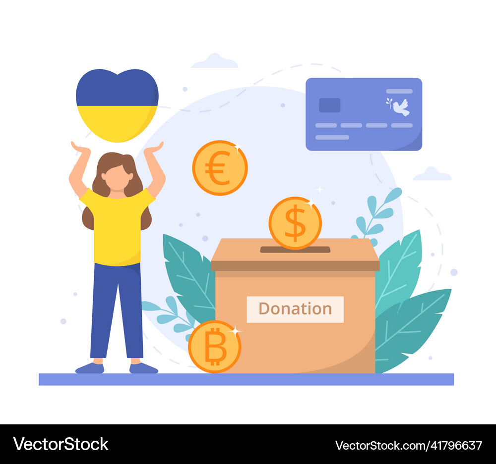 Donations for ukraine concept stop the war Vector Image