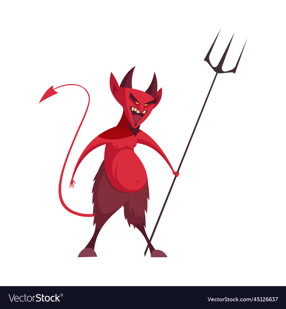 Evil character devil composition Royalty Free Vector Image