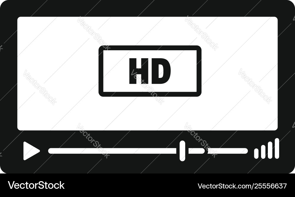 Film hd playing icon simple style Royalty Free Vector Image