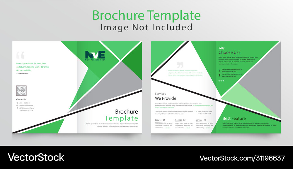 Green color abstract bifold brchure design Vector Image