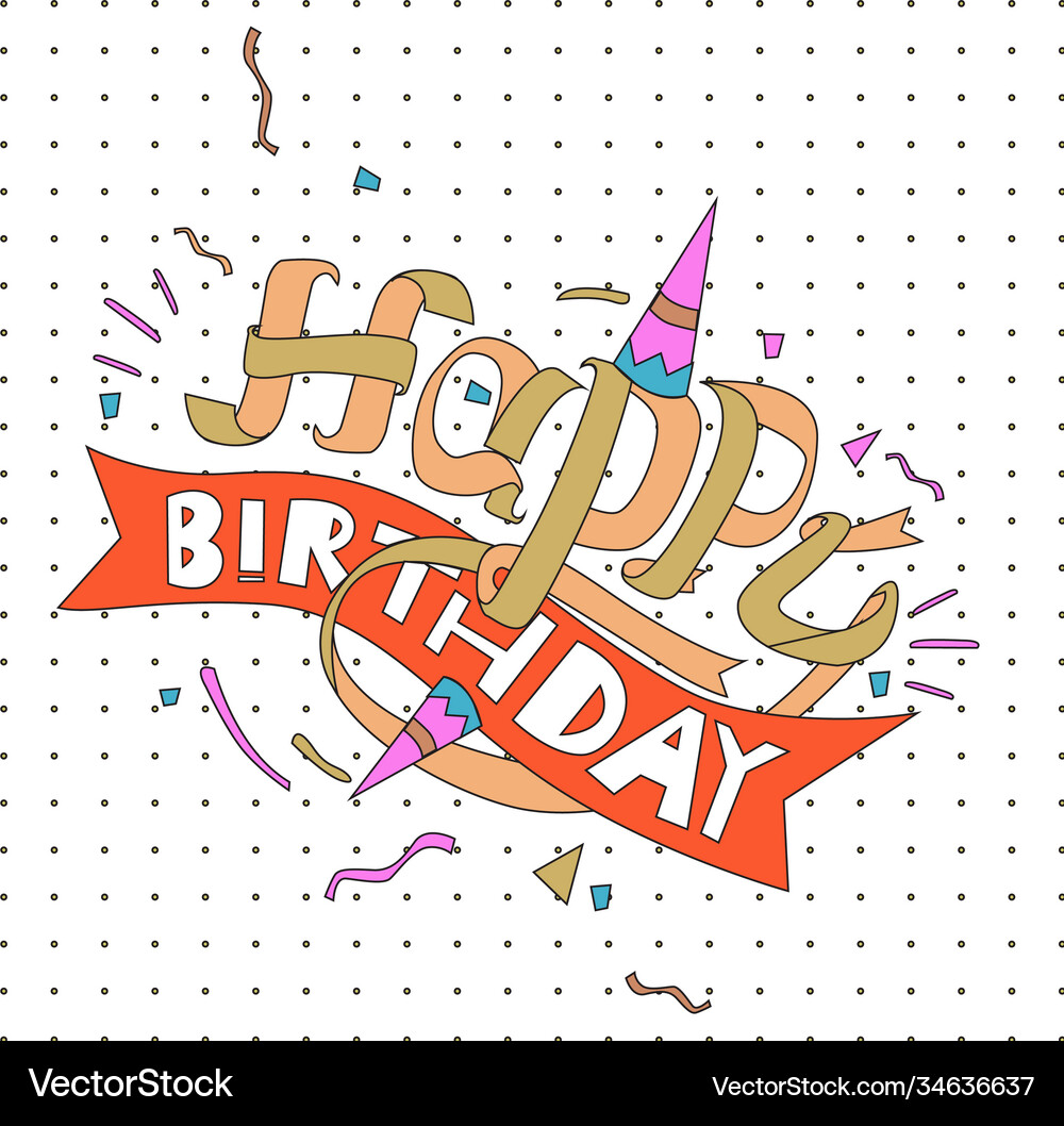Happy birthday typography design for greeting Vector Image