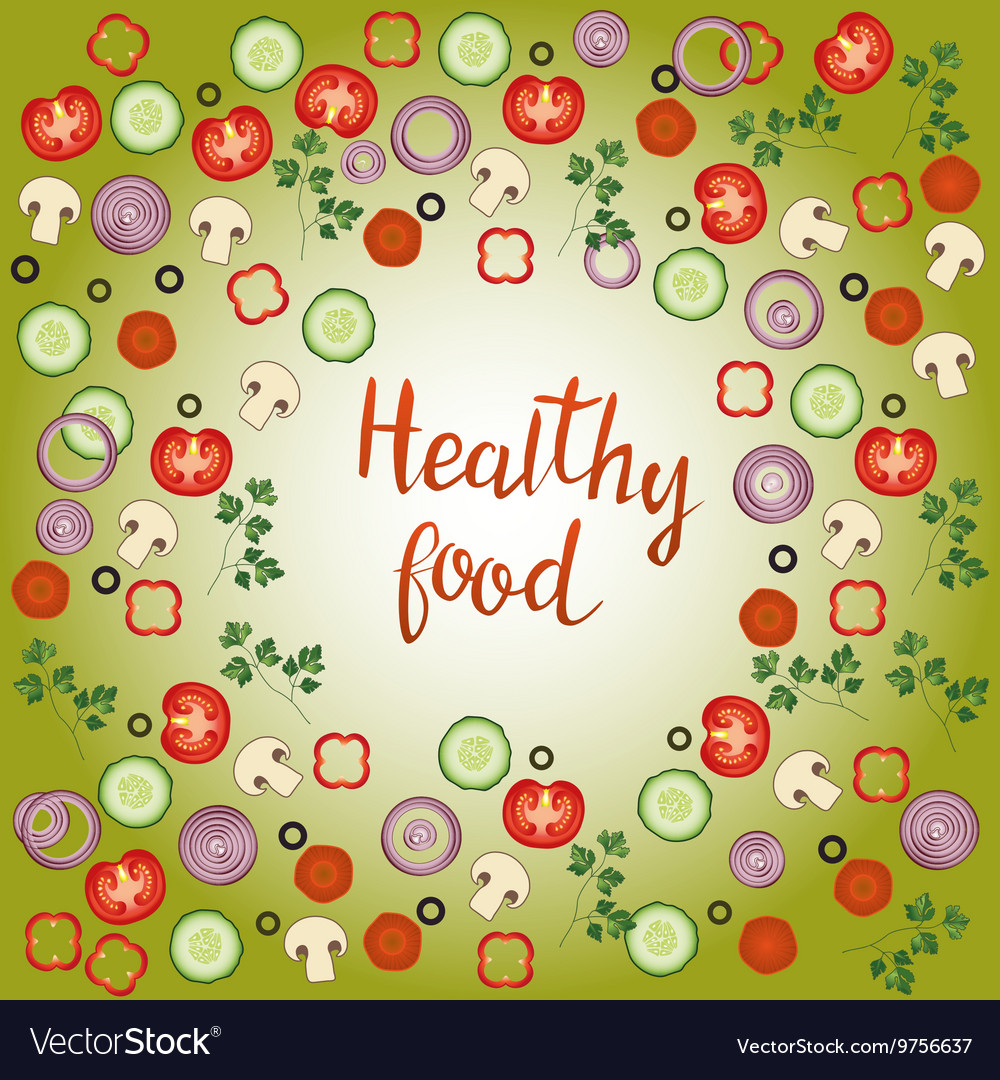 Healthy food hand drawn lettering phrase Vector Image