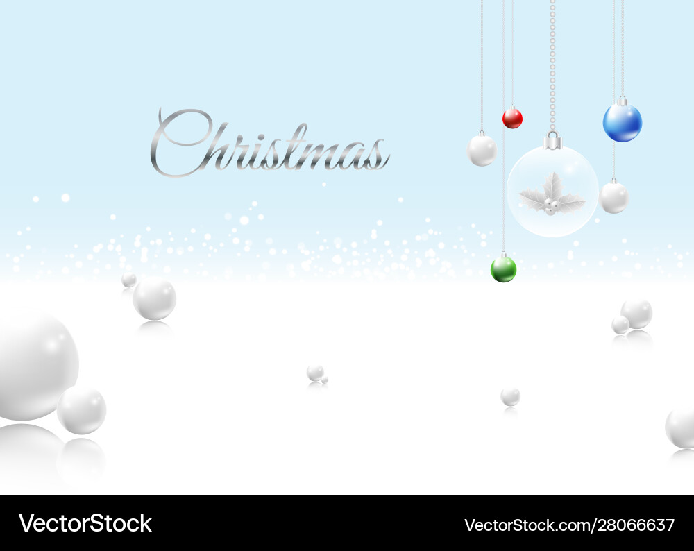 Merry christmas on bright blue background design Vector Image