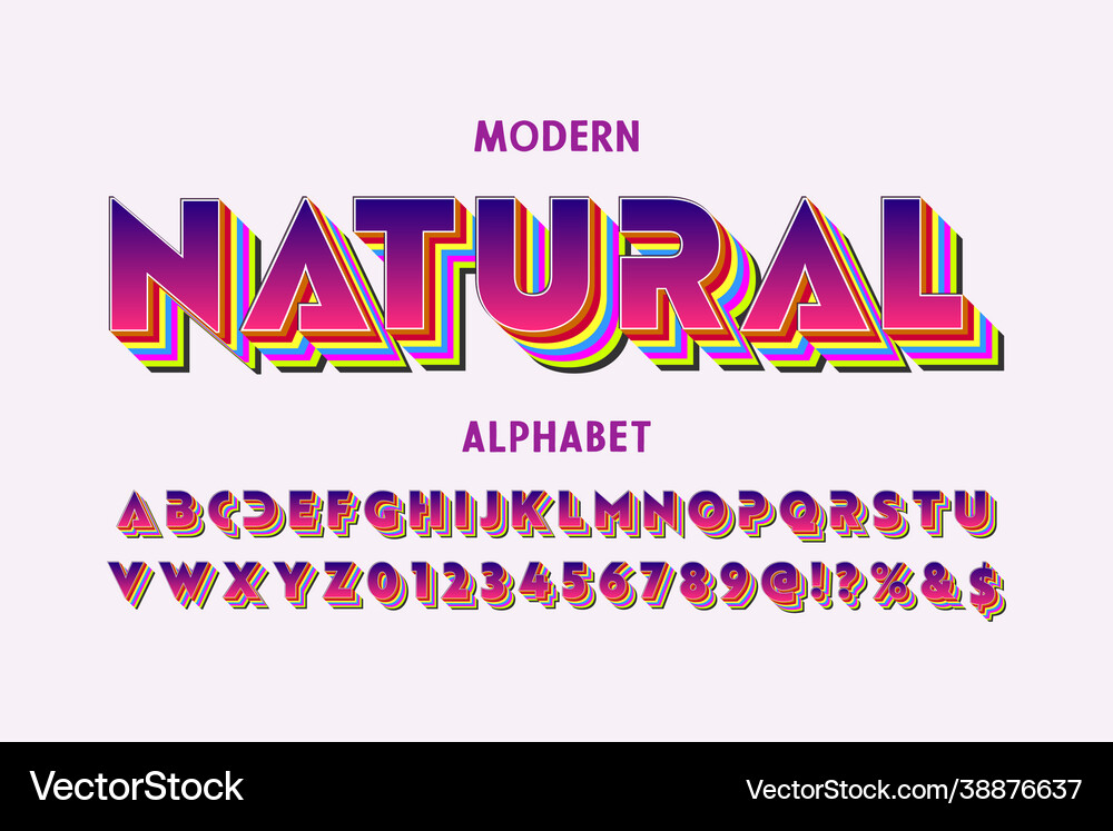 Modern font alphabet letters and numbers Vector Image