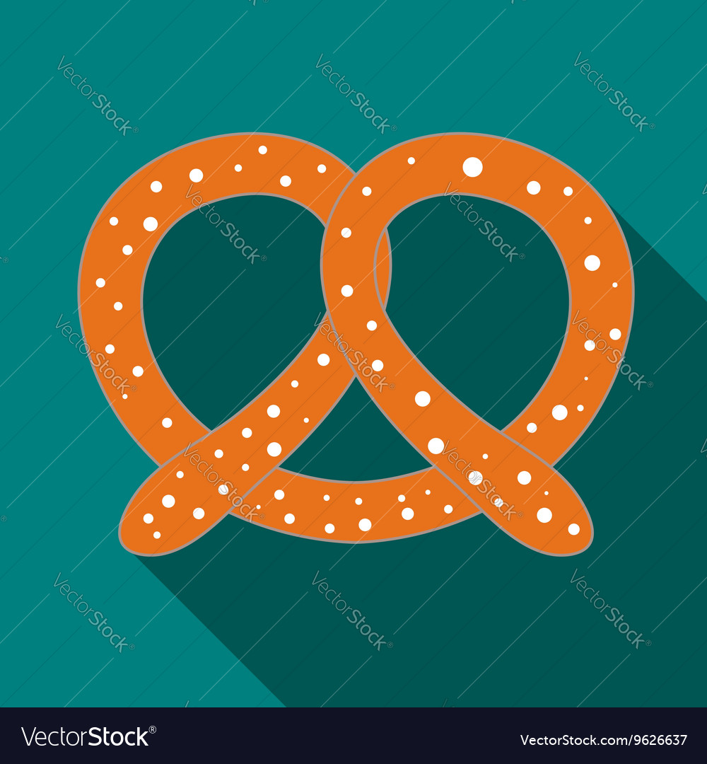 Pretzel icon in flat style Royalty Free Vector Image