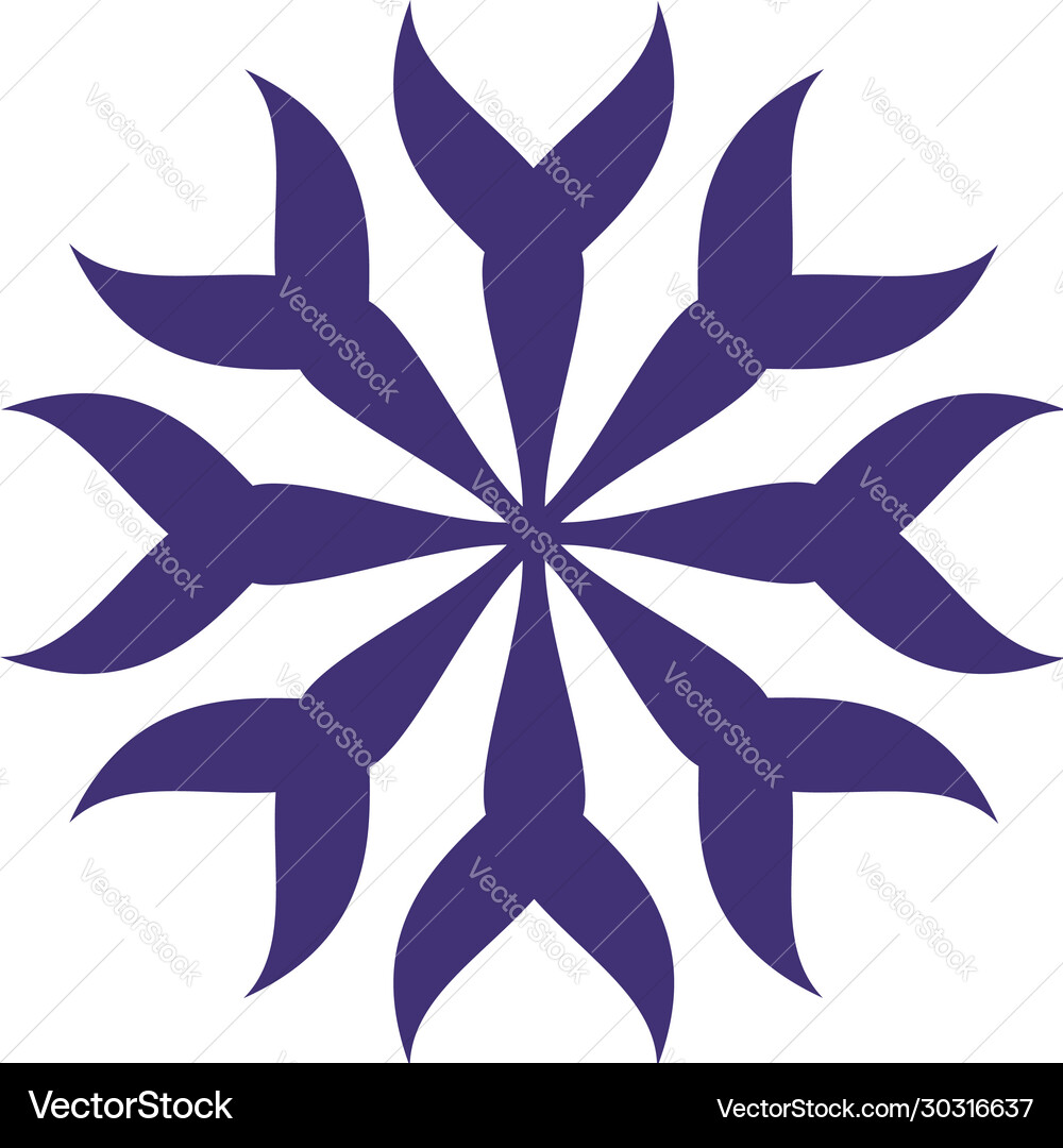 Purple decorative flower logo template design Vector Image