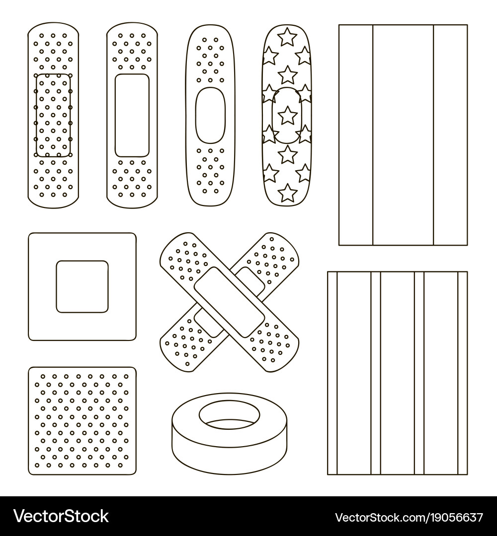 Set of beige plaster Royalty Free Vector Image