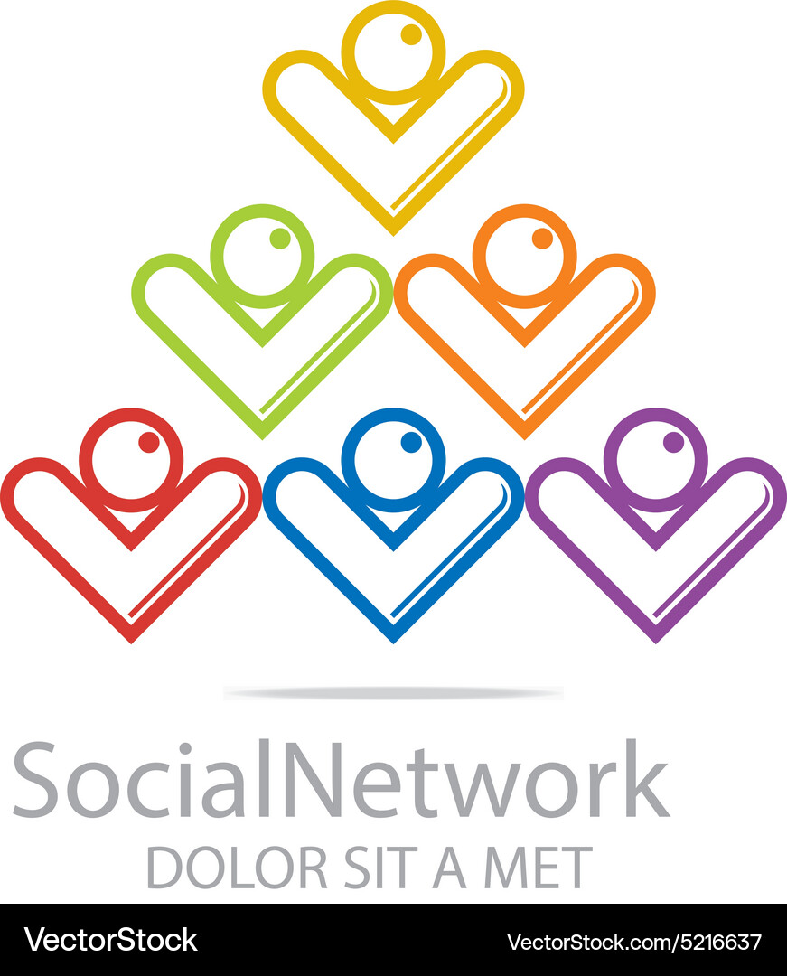Social network people tower colorful design Vector Image