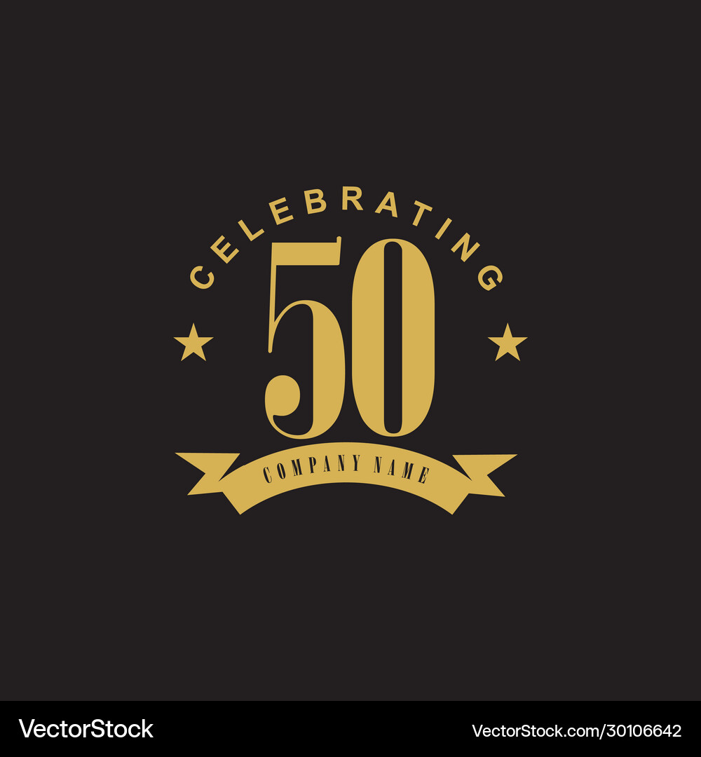 50th year anniversary emblem logo design template Vector Image