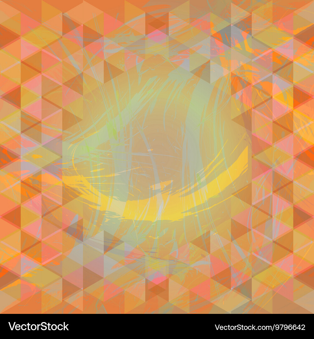 Abstract design with brush strokes and colored tri