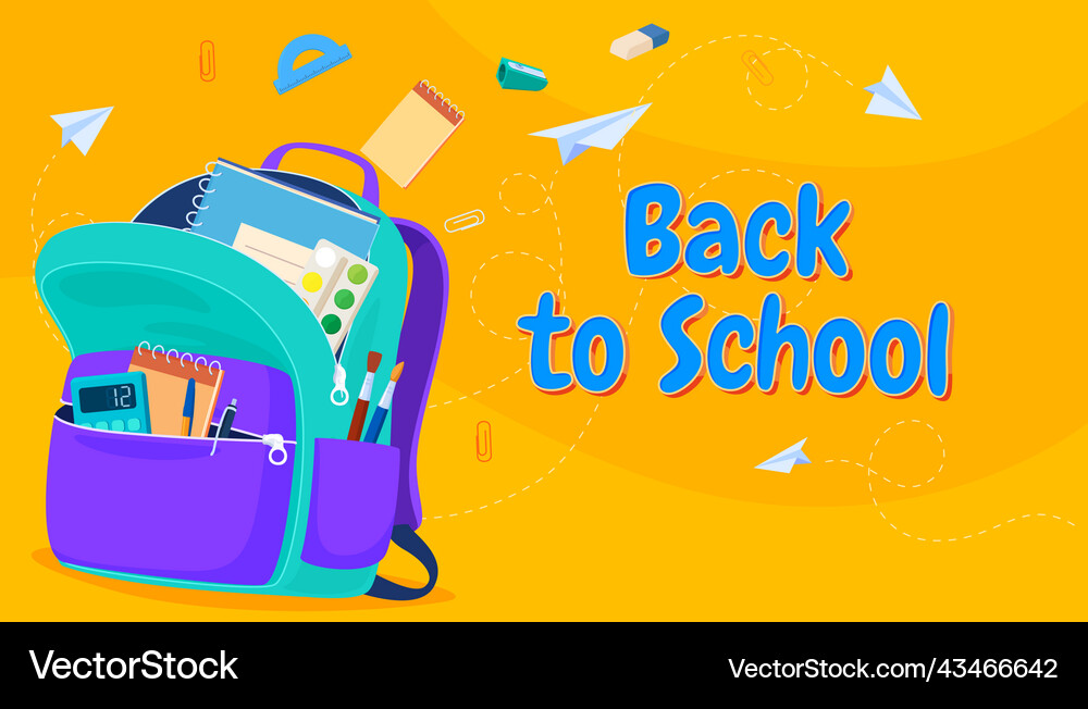 Banner with school backpacks back to school Vector Image