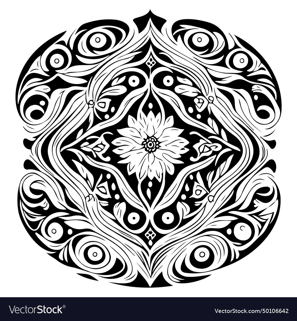 Batik pattern ornament design element Royalty Free Vector
