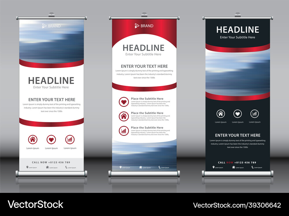 Business flag banner or standee set Royalty Free Vector