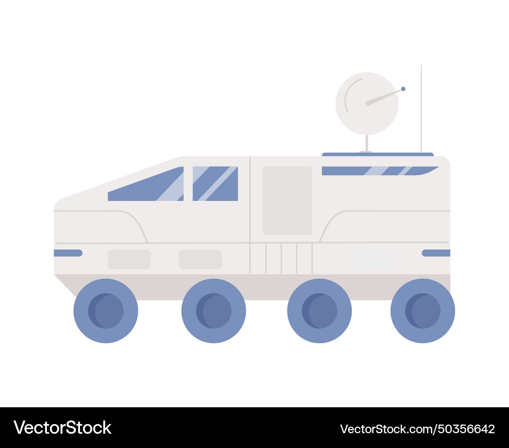 Lunar rover with satellite antenna Royalty Free Vector Image