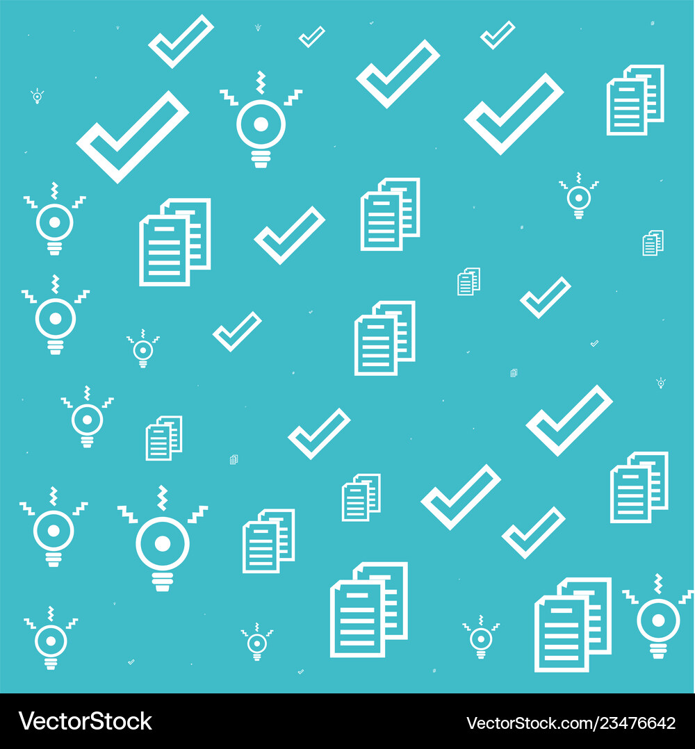 Pattern of light bulb and set icons Royalty Free Vector