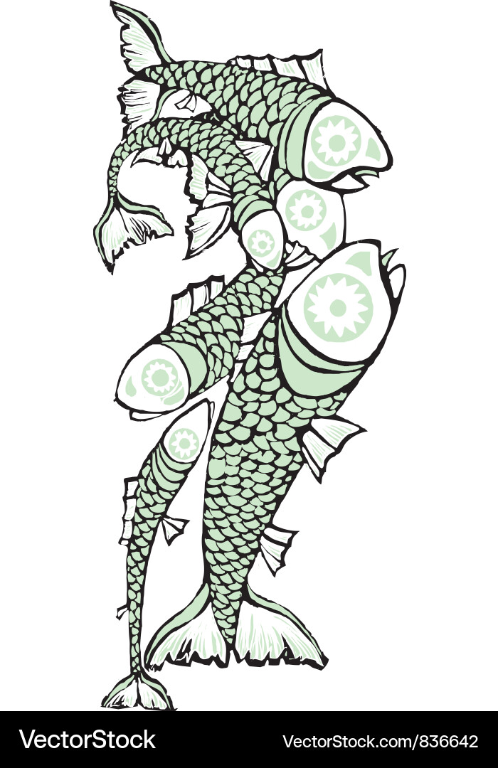 School fish vertical Royalty Free Vector Image