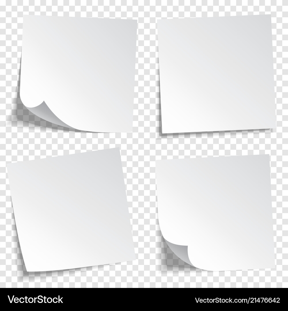 Sticky paper note with tape and shadow isolated on