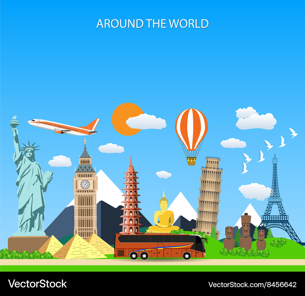 Travel to world Royalty Free Vector Image - VectorStock