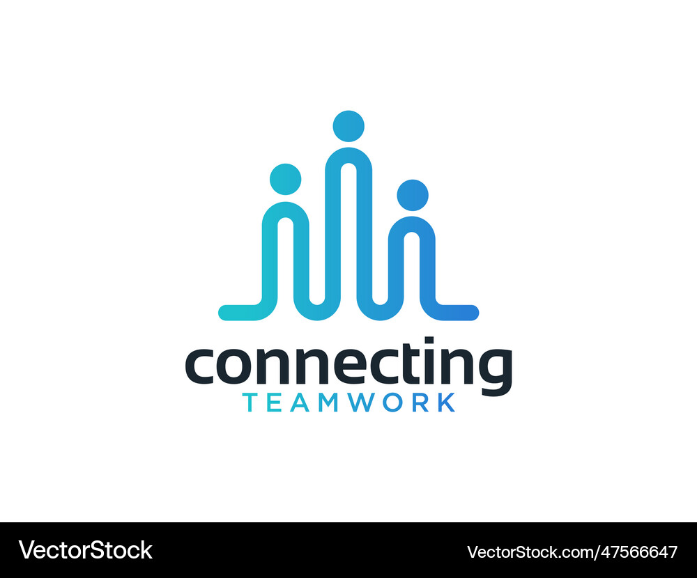 Abstract people logo icon design minimal style Vector Image