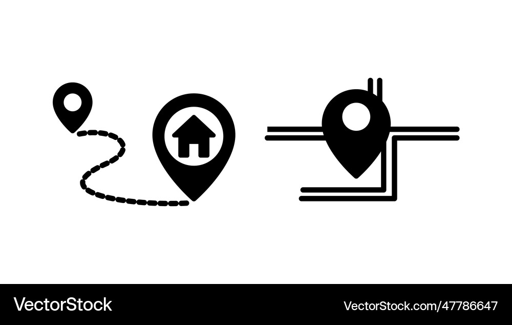 Address icon location icon symbol pin Royalty Free Vector