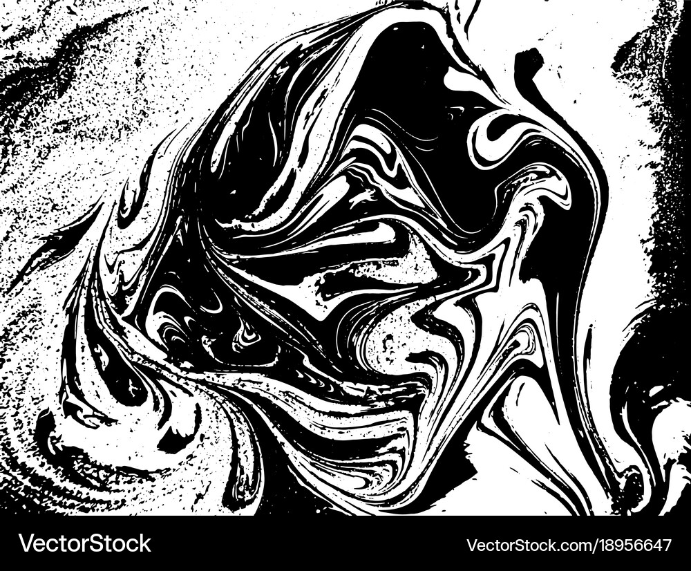 Black and white liquid texture watercolor hand Vector Image