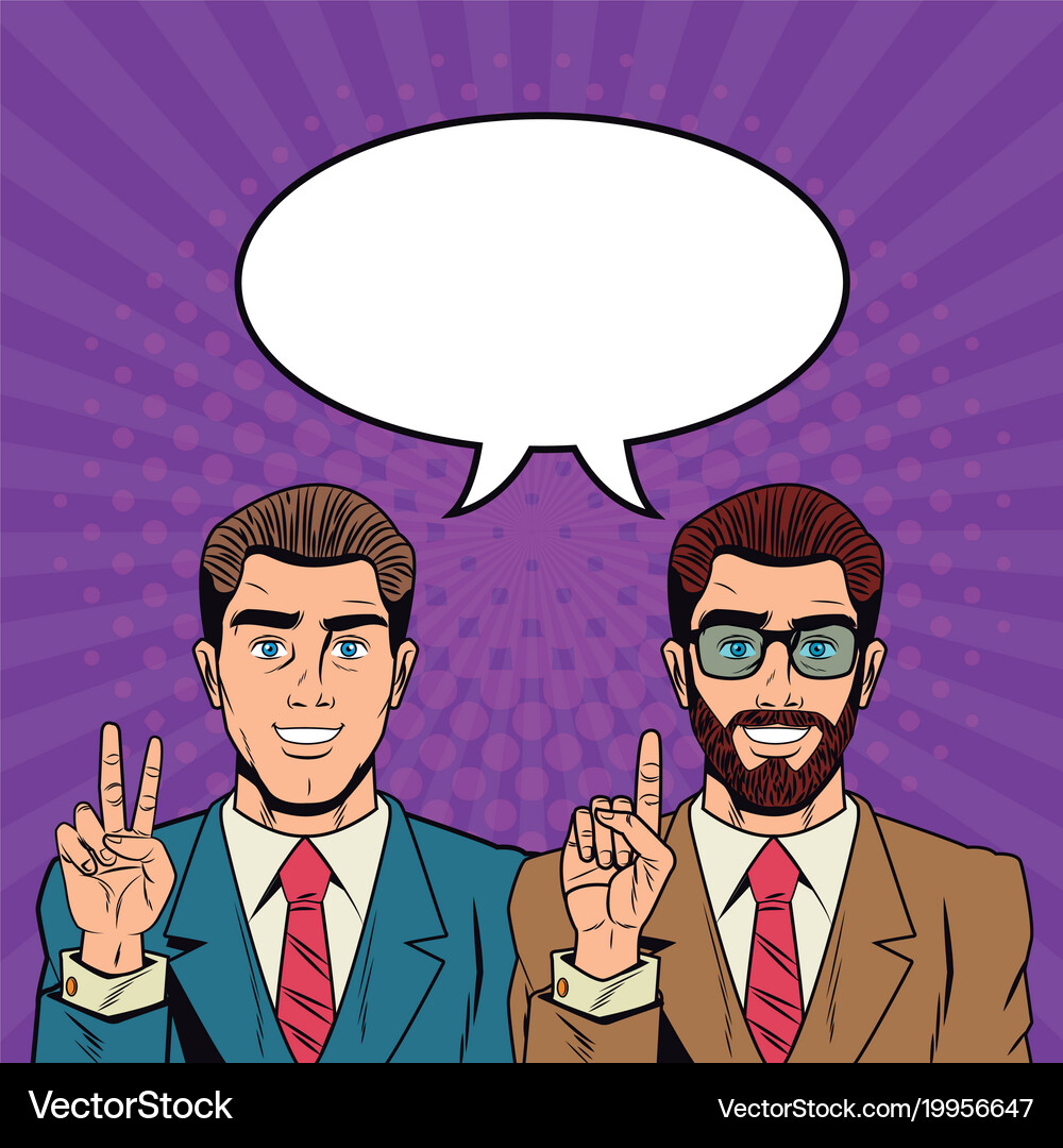 Business team pop part cartoon Royalty Free Vector Image