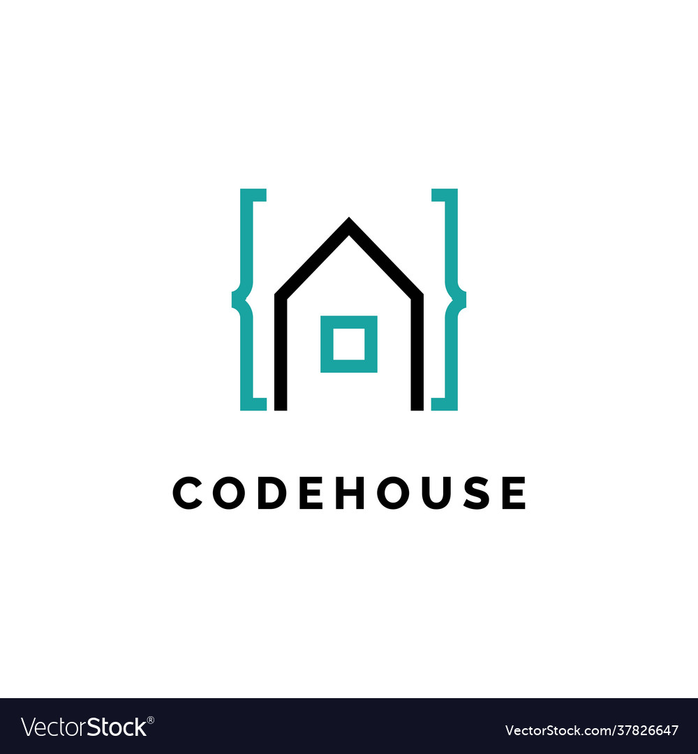 Code house logo design Royalty Free Vector Image