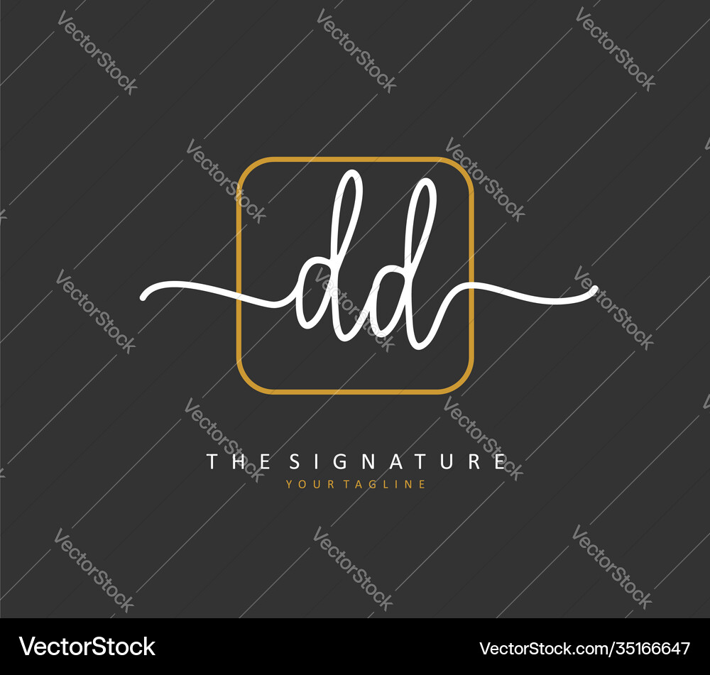 Dd initial letter handwriting and signature logo Vector Image