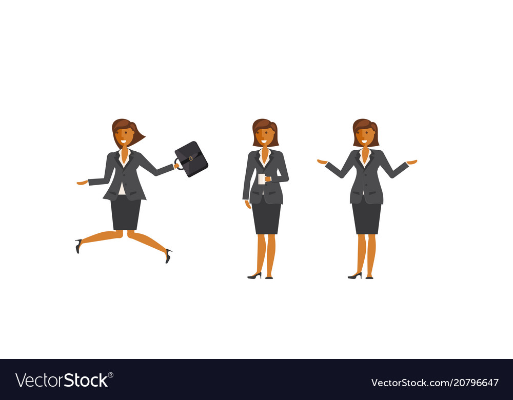 Flat design business woman Royalty Free Vector Image