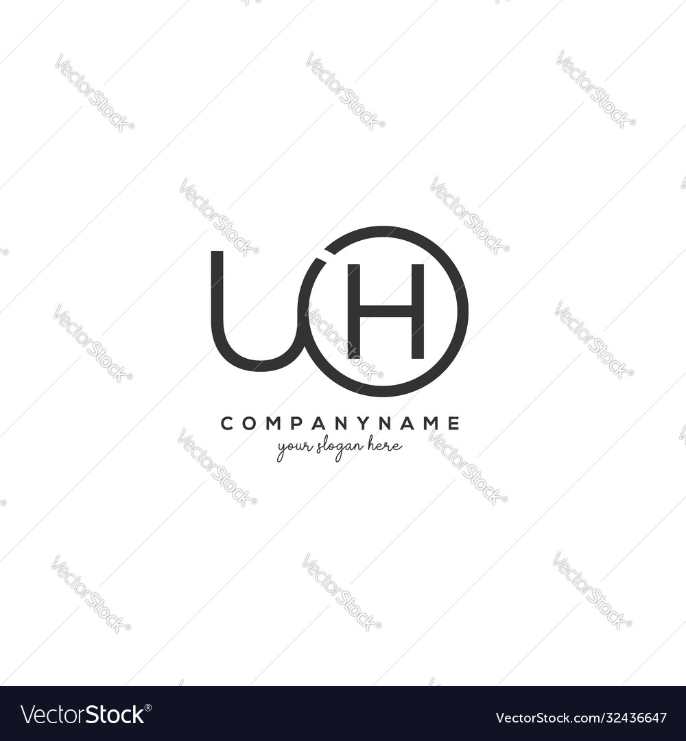 Initial uh letter logo with circle template Vector Image