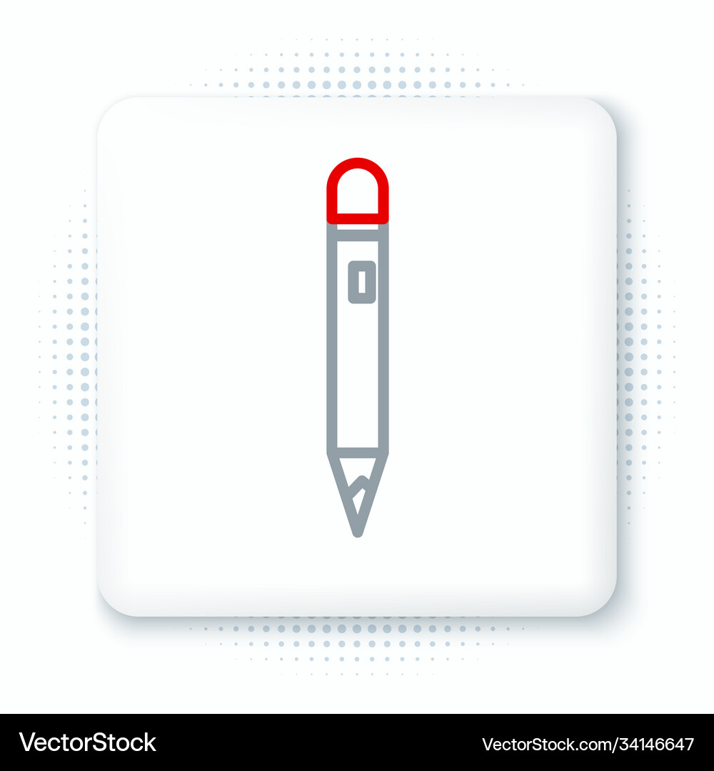 Line pencil with eraser icon isolated on white Vector Image